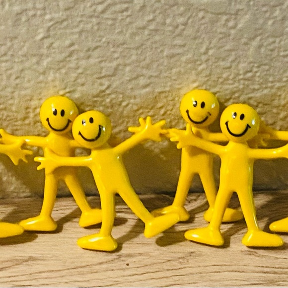 Toys | Vintage Smiley Face Yellow Rubber Toy Lot Of 12 | Poshmark